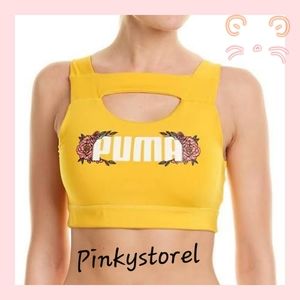 Puma | Tops | Puma Yellow Flower Crop Top Limited Edition | Poshmark